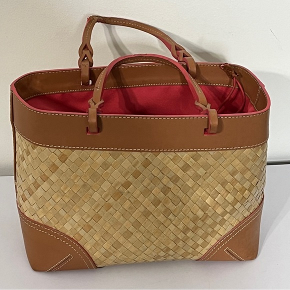 Ann Taylor | Bags | Ann Taylor Rafia Leather Tote Bag | Poshmark